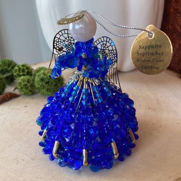 Hand Crafted | Holiday | Nwt Hand Beaded Sapphire September Birthstone ...